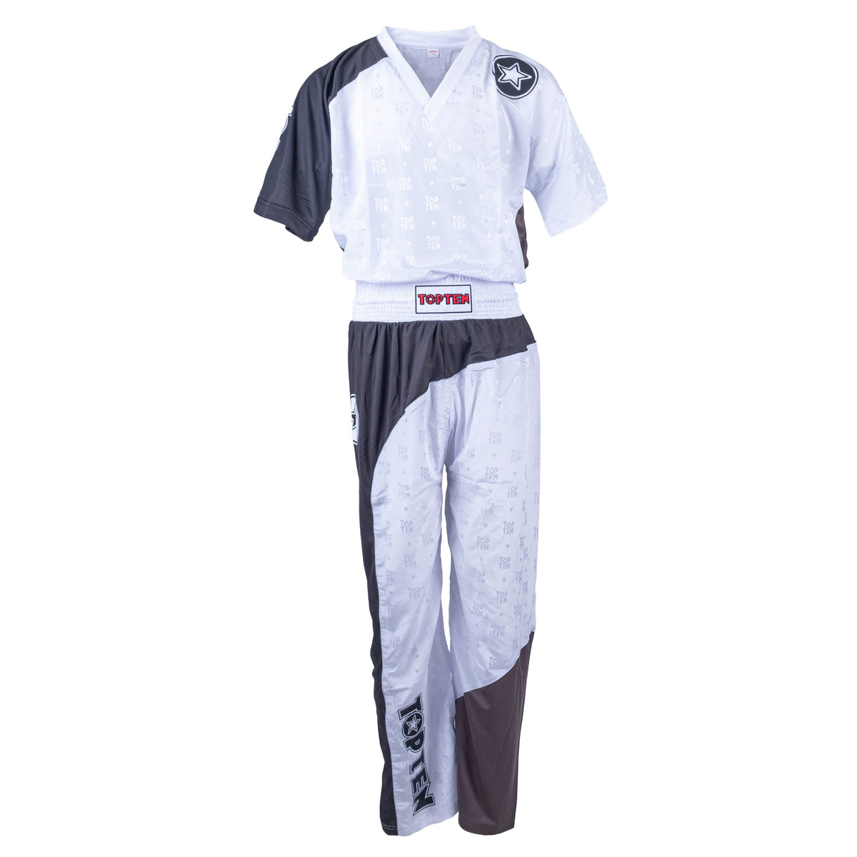 TOP TEN Kickboxing Uniform Bow - black/gray/white, 16841-19 – Fighters ...