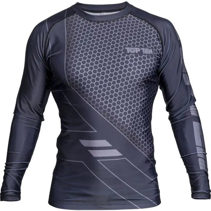 Top Ten Rashguard with Long Sleeves "COMBat" - black, 14124 – Fighters ...